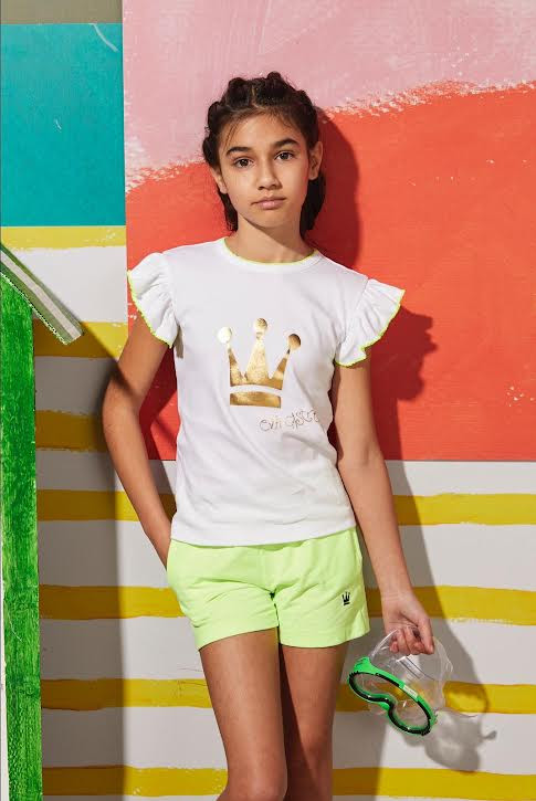 conjunto camiseta short NEON sport Eva castro niña- Mauna Loa kids ...
